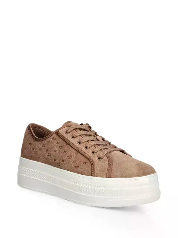 Armani Exchange Monogram-debossed Flatform Sneakers