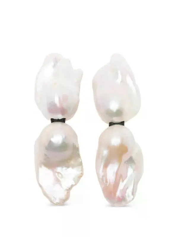 MONIES Sable Baroque Pearl-embellished Earrings - White
