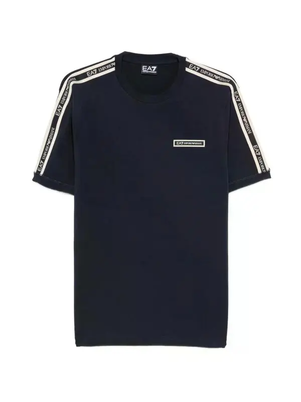 EA7 Logo Series Tape-detail T-shirt - Blue