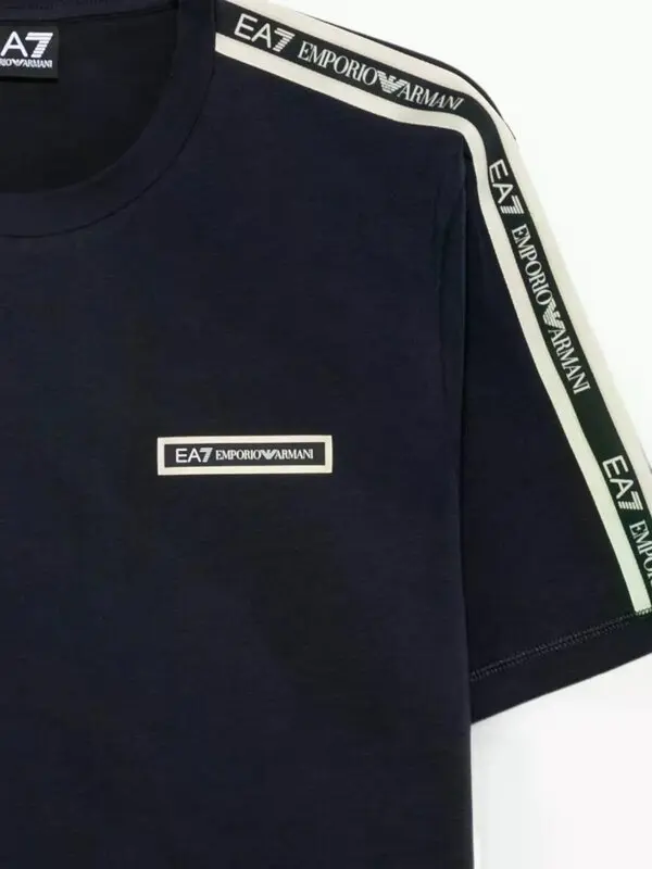 EA7 Logo Series Tape-detail T-shirt - Blue