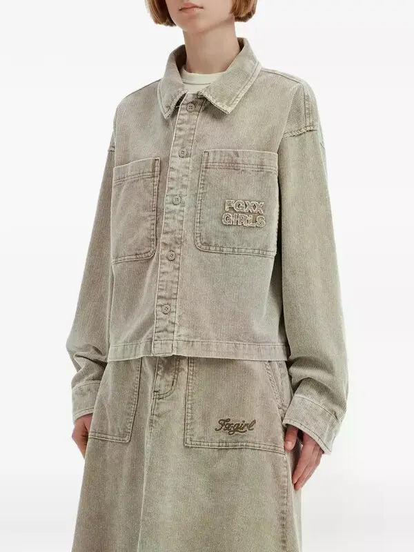 FINGERCROXX Logo-embroidered Corduroy Shirt