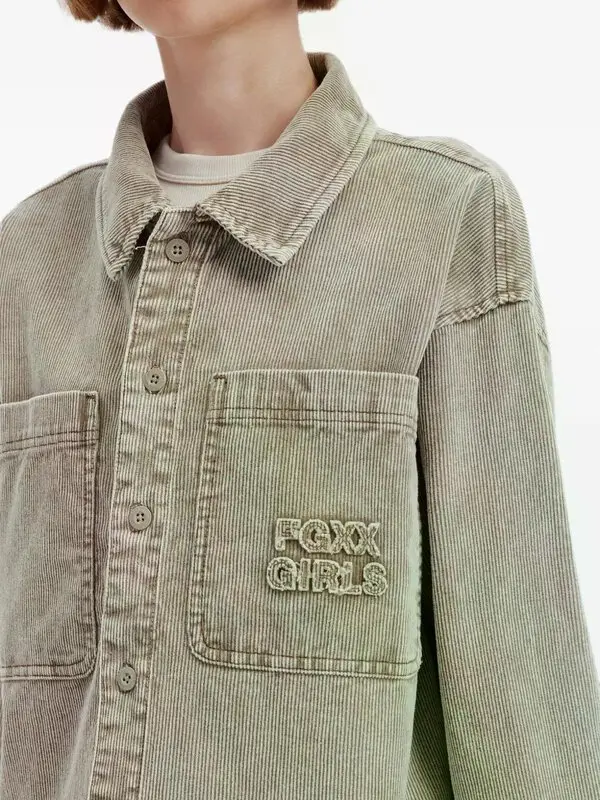 FINGERCROXX Logo-embroidered Corduroy Shirt