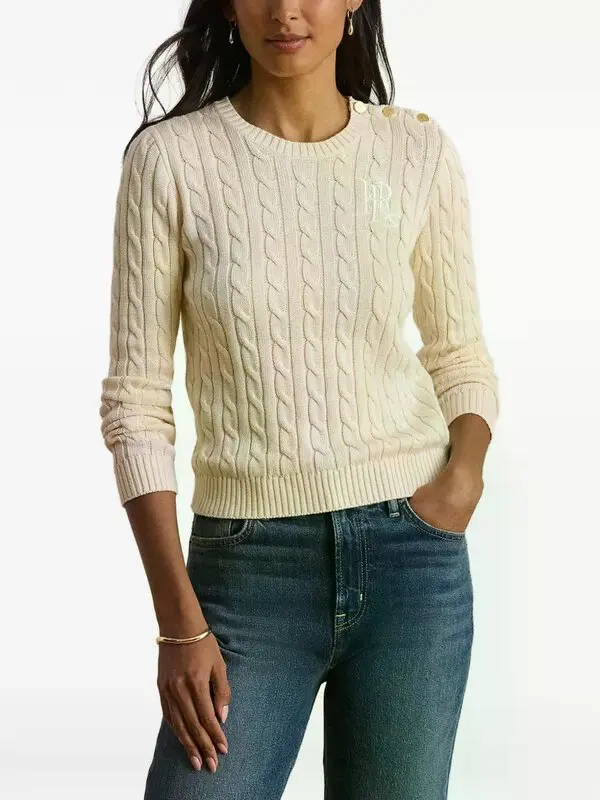 Ralph Lauren Cable-knit Button-detail Sweater