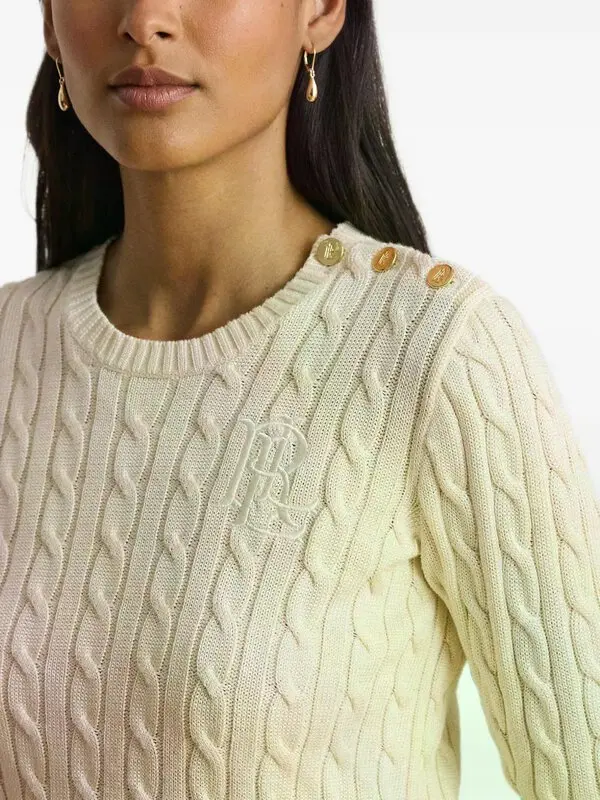 Ralph Lauren Cable-knit Button-detail Sweater