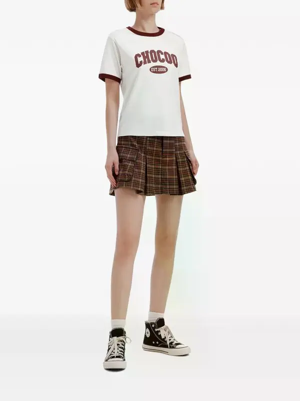 CHOCOOLATE Logo-print Ringer T-shirt
