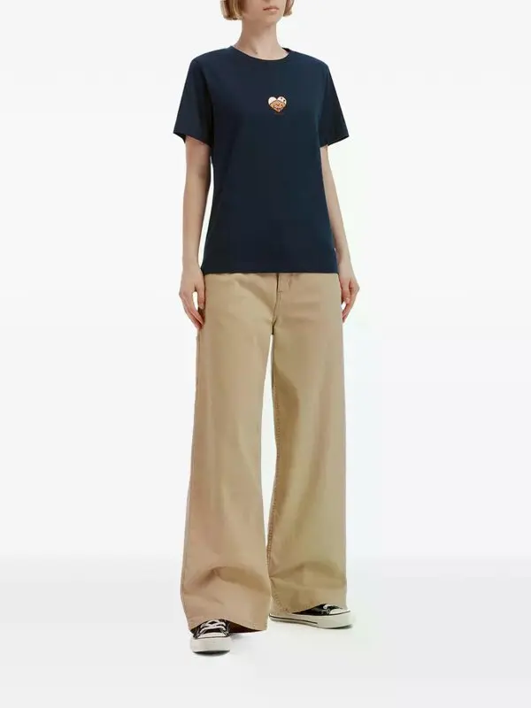 CHOCOOLATE Heart-motif Embroidered T-shirt