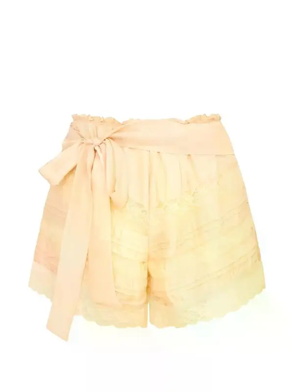 LoveShackFancy Emanuela Lace-trim Tie-waist Shorts