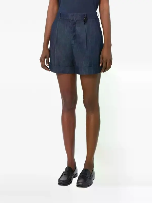 Max Mara Cotton Denim Shorts Midnightblue - Blue