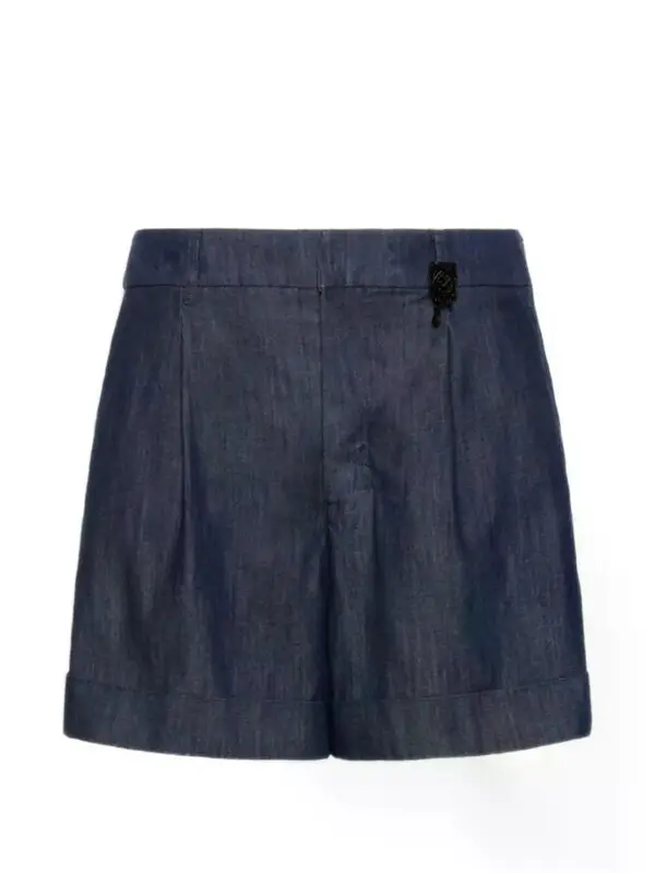 Max Mara Cotton Denim Shorts Midnightblue