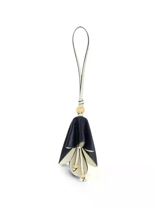 Ralph Lauren Floral-pendant Leather Bag Charm - Blue