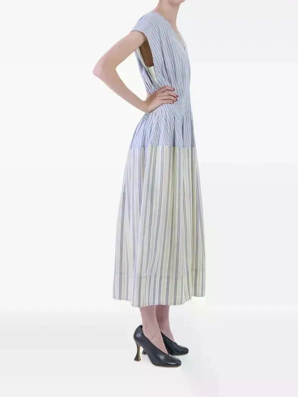 Paul Smith Stripe-pattern Gathered-waist Midi Dress