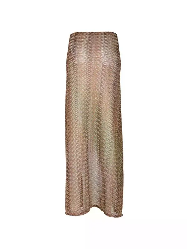 PALMACEA Zigzag-knit Shell-embellished Maxi Skirt