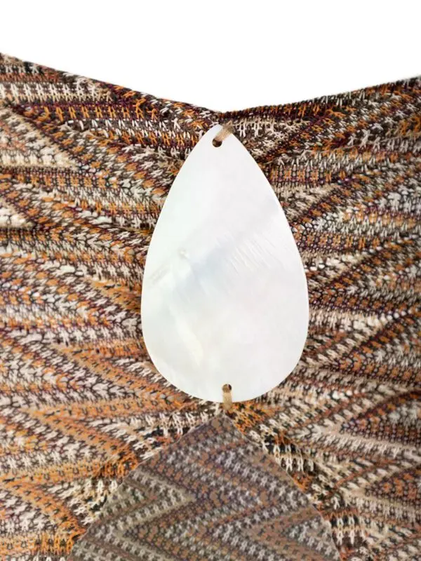PALMACEA Zigzag-knit Shell-embellished Maxi Skirt