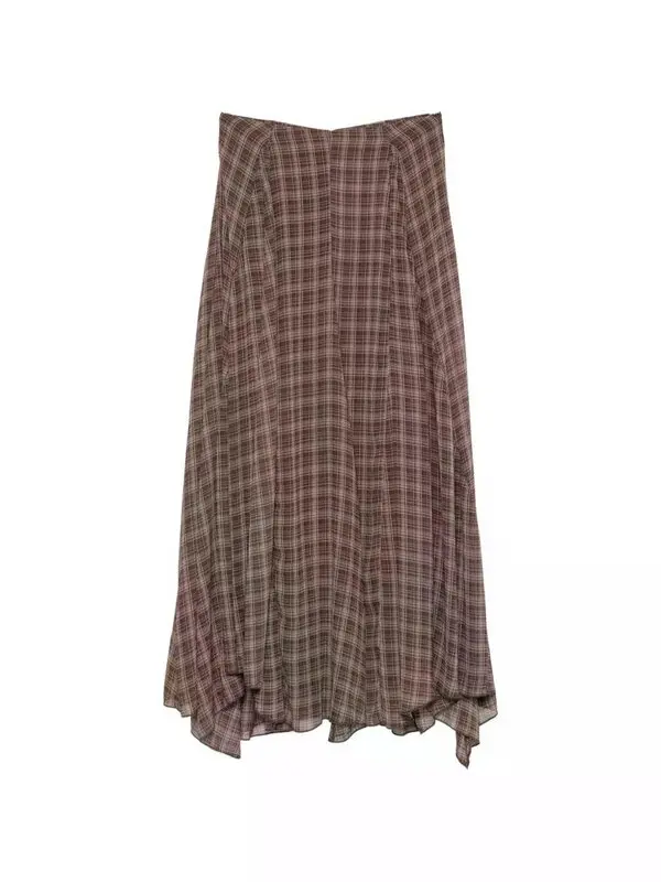 ELEH Check-print Maxi Skirt