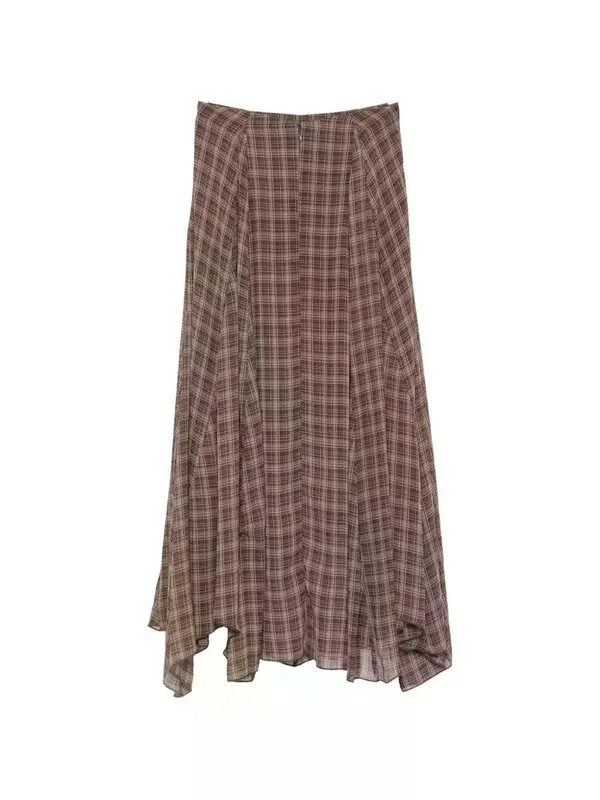 ELEH Check-print Maxi Skirt