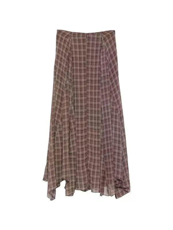 ELEH Check-print Maxi Skirt