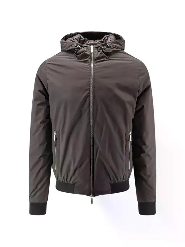 MOORER Ribbed-trim Hooded Jacket