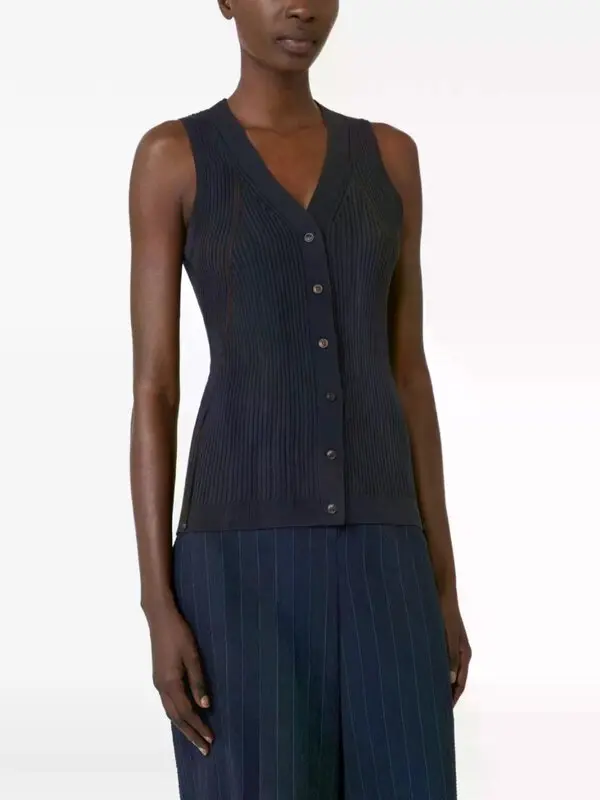 Max Mara Rib-knit V-neck Waistcoat