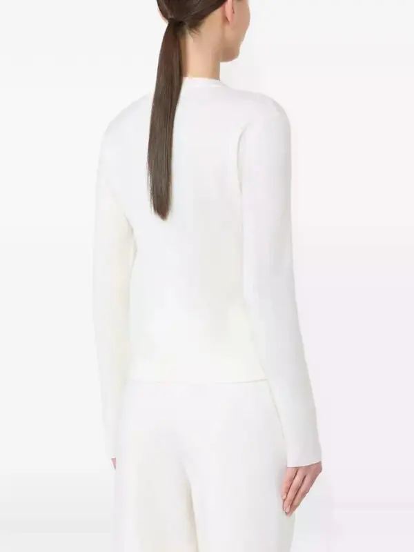 Max Mara Wool Yarn Sweater With Embossed Logo Detail