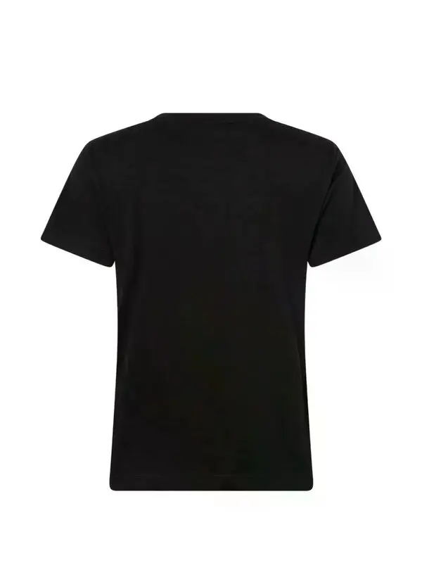 Pinko T-shirt With Love Birds Jewel Maxi Embroidery - Black