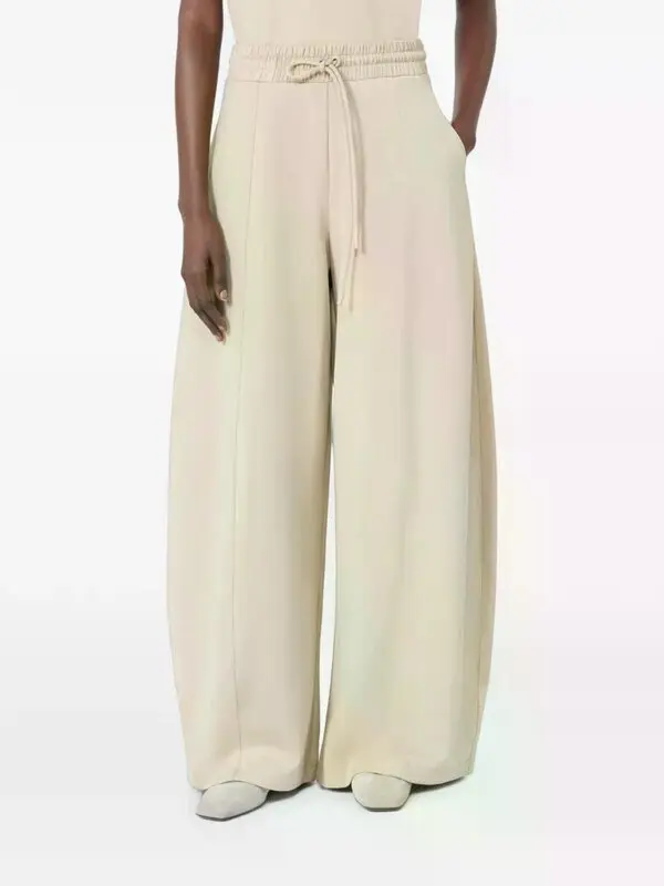 Max Mara Technical Cotton Jersey Barrel-leg Trousers Stone