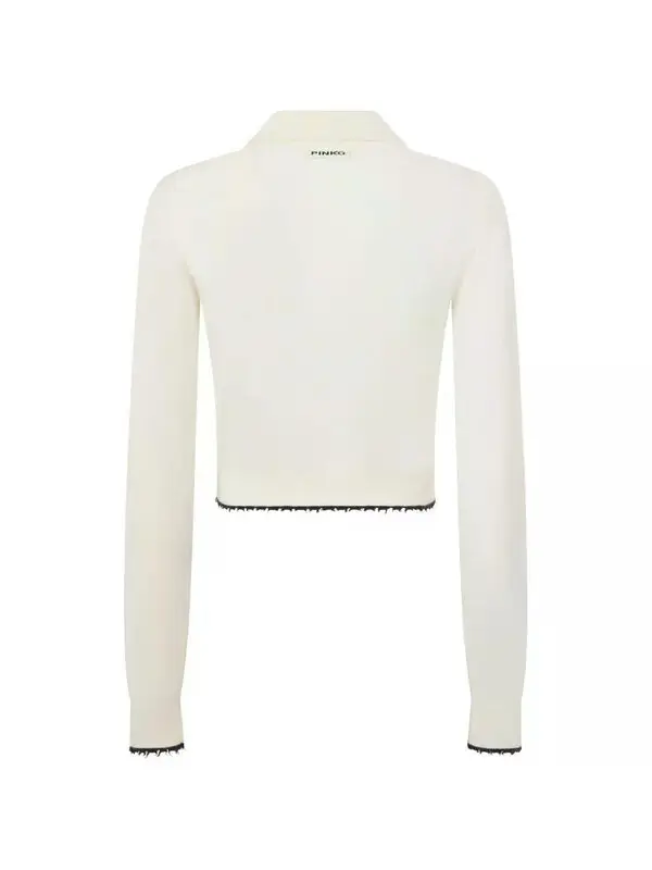 Pinko Cropped Cardigan With Polo Collar