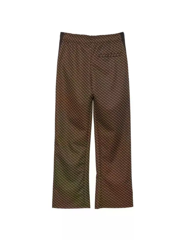 WALES BONNER Monogram-print Side-stripe Track Pants - Brown