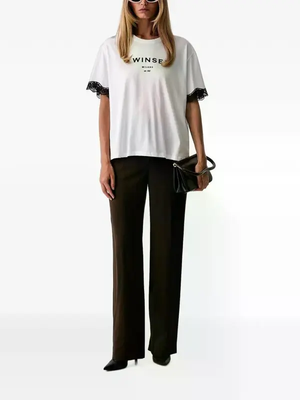TWINSET Jersey T-shirt With Logo And Lace