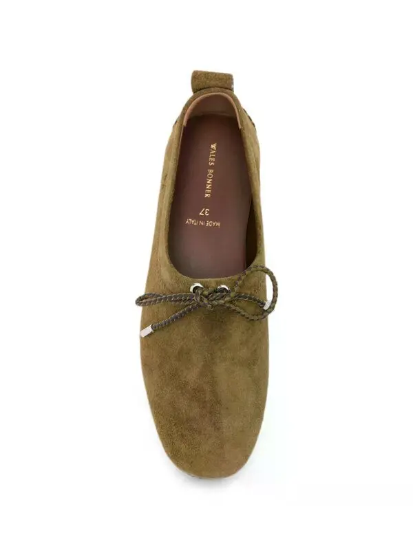 WALES BONNER Suede Lace-up Loafers