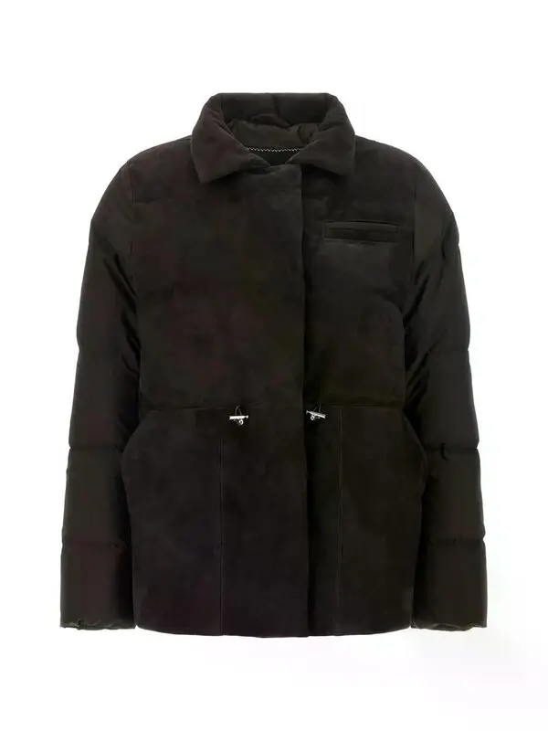 Kiton Drawstring Quilted Down Jacket - Brown