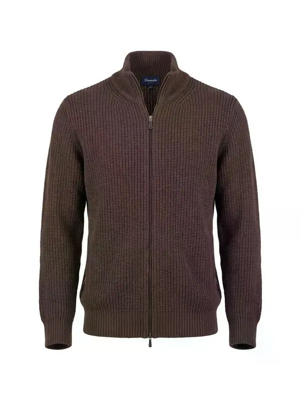 DRUMOHR Ribbed-knit Zip-up Sweater