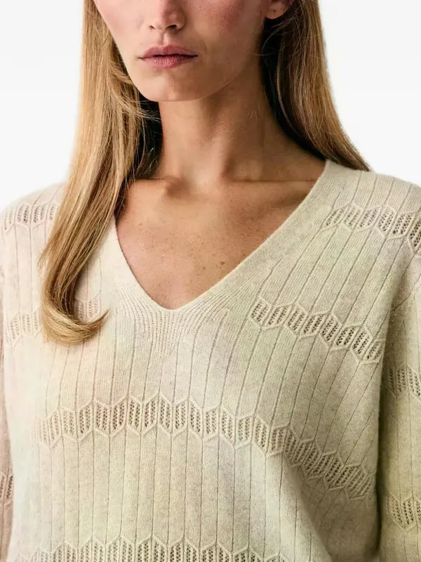 TWINSET Pointelle-knit Ribbed Sweater