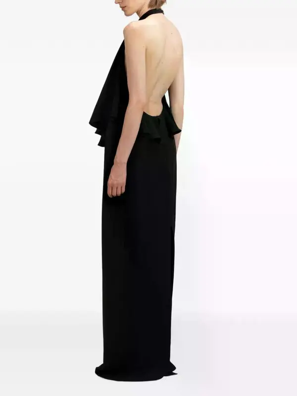 THE ARKOW Harper Draped Halterneck Maxi Dress