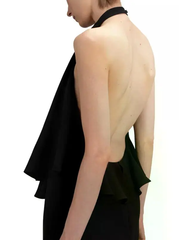 THE ARKOW Harper Draped Halterneck Maxi Dress
