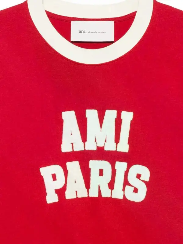AMI Paris Logo-print Colour-block T-shirt