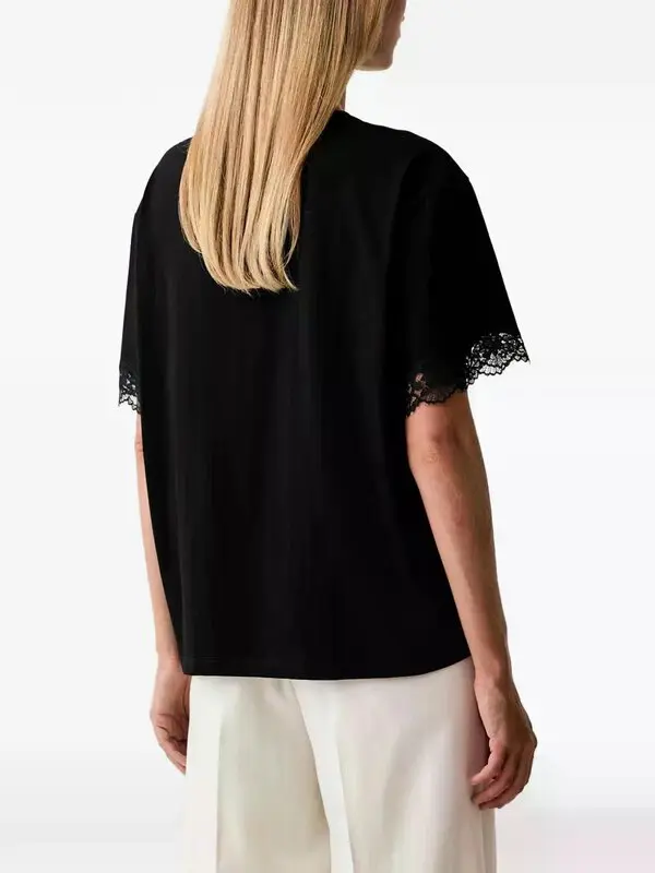 TWINSET Lace-trim Logo-print T-shirt