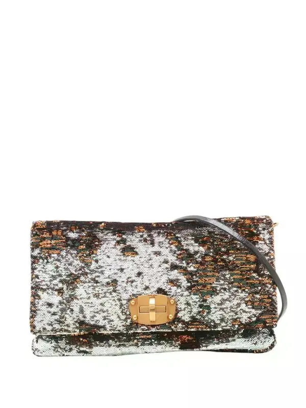 Miu Miu 2010-2026 Leather Sequin Crossbody Bag - Brown