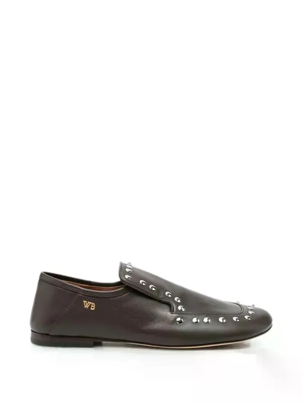 WALES BONNER Stud-embellished Leather Loafers