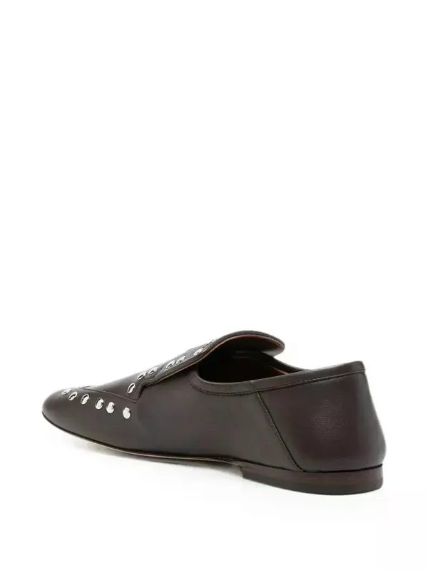 WALES BONNER Stud-embellished Leather Loafers