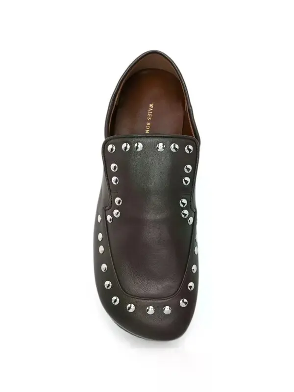 WALES BONNER Stud-embellished Leather Loafers