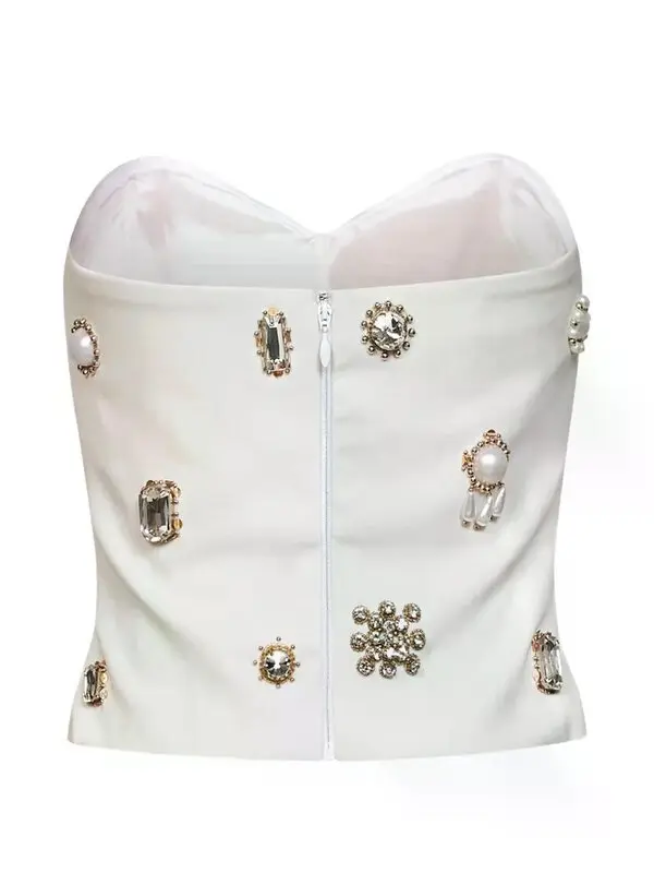 ALINA Crystal-embellished Sweetheart Top