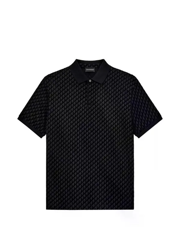 Emporio Armani Polo Shirt In Lyocell Blend With All-over Logo
