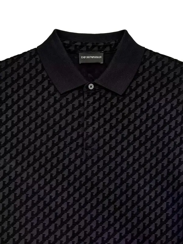 Emporio Armani Polo Shirt In Lyocell Blend With All-over Logo