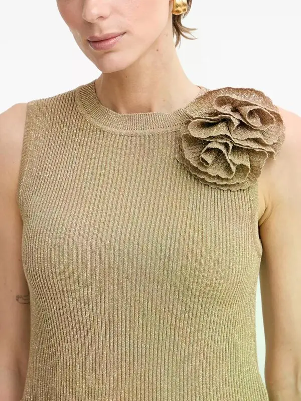 Luisa Spagnoli Flower-appliqué Peplum Top