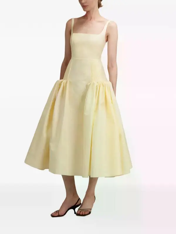 THE ARKOW Sienna Pleated Waist Midi Dress