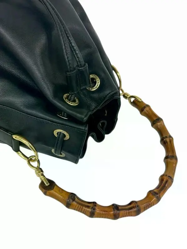 Gucci 20th Century Calfskin Bamboo Satchel