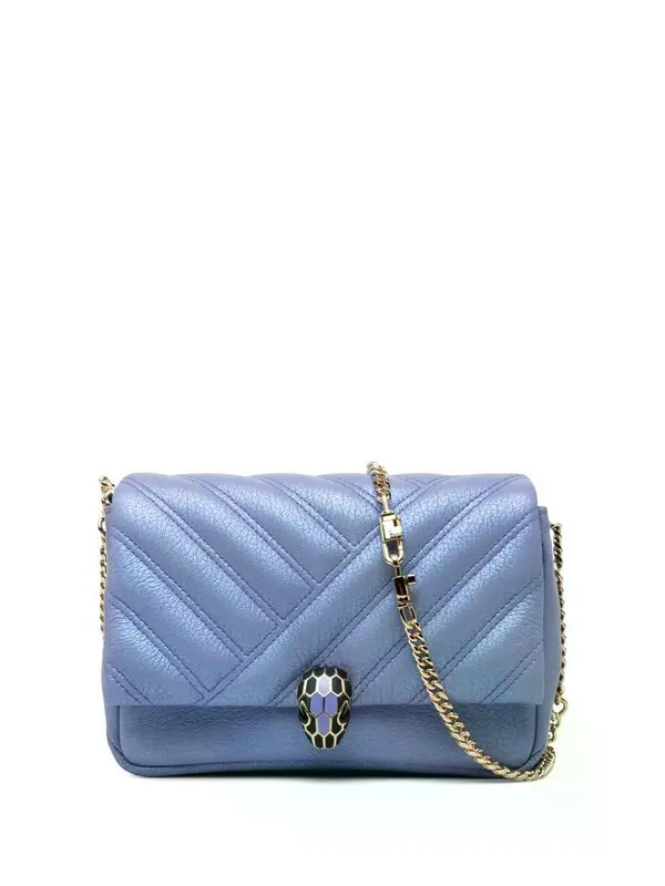 BVLGARI 2020-2026 Leather Serpenti Cabochon Chain Crossbody Bag - Purple