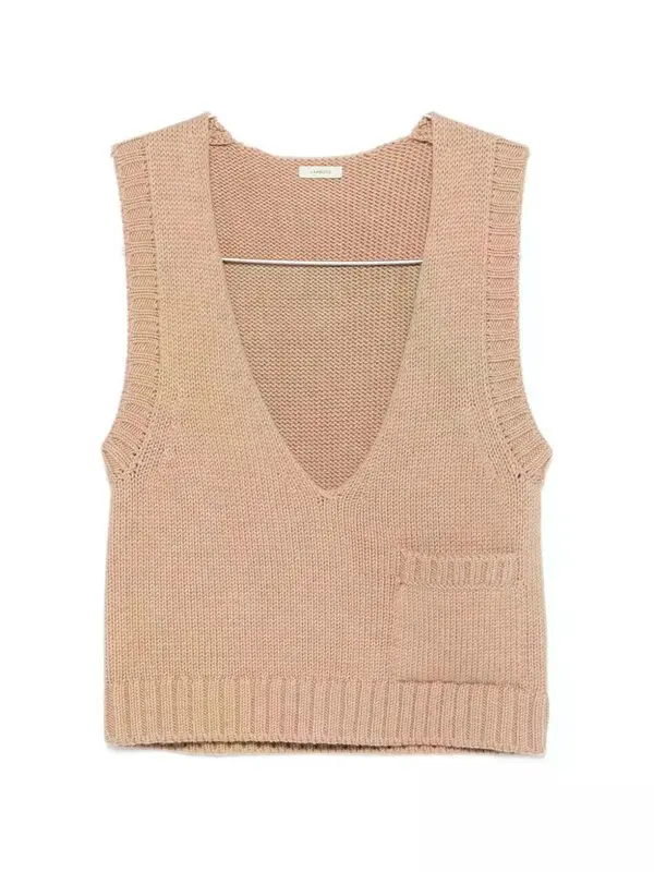 LAMRONS V-neck Ribbed-knit Vest