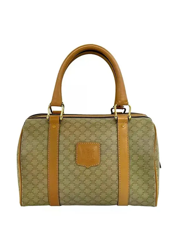 Celine 20th Century Macadam Coated Canvas Boston Bag