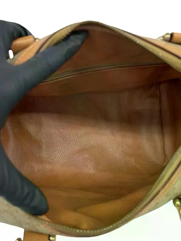 Celine 20th Century Macadam Coated Canvas Boston Bag